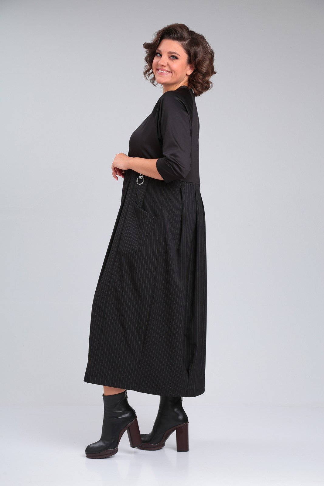 Платье 2137 черный + полоска Michel Chic купить - 10% скидка | в наличии